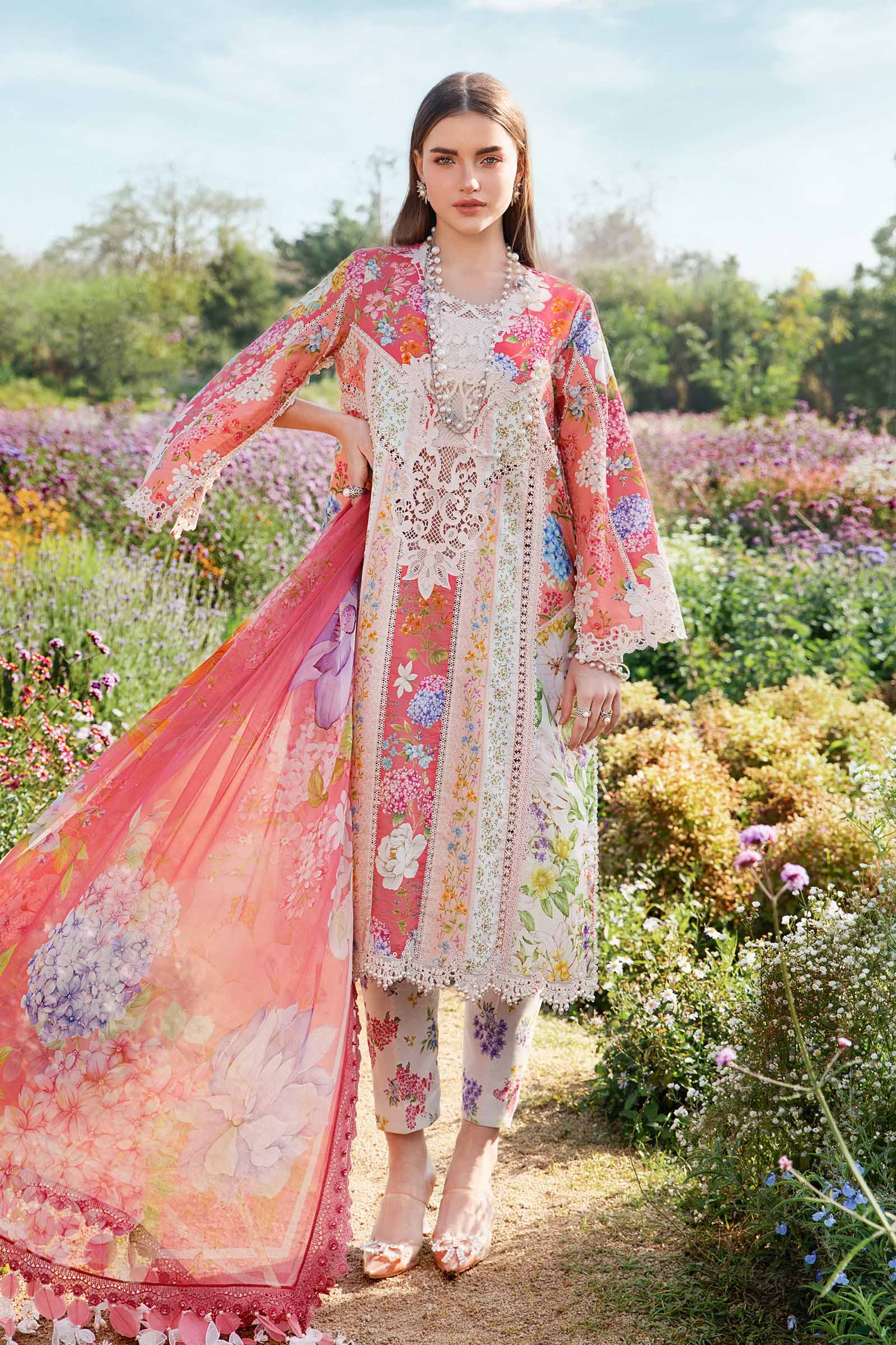 3 Piece Unstitched Printed Lawn Suit | MPT-2509-B – Maria.B. Designs (AE)