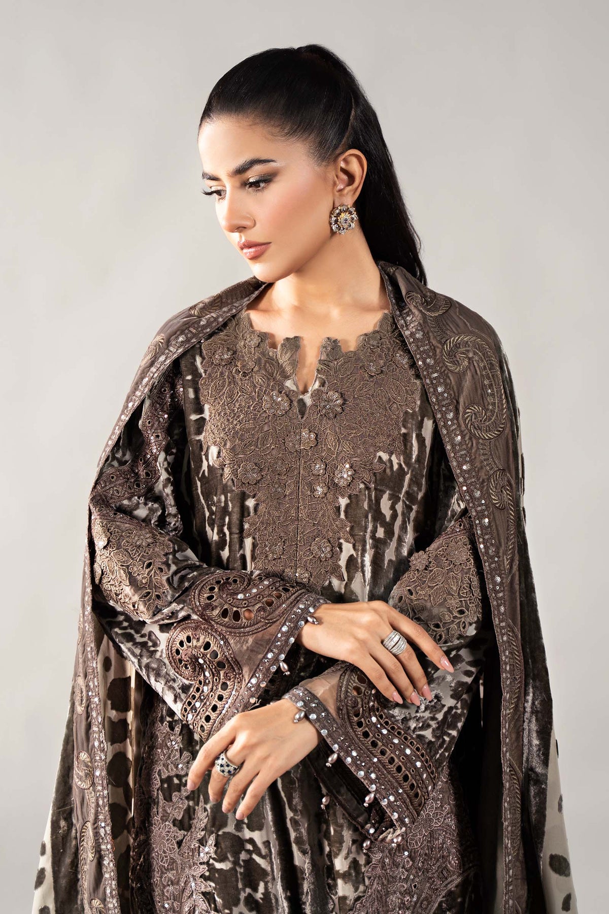 3 Piece Embroidered Palachi Suit | DLS-1201 – Maria.B. Designs (AE)
