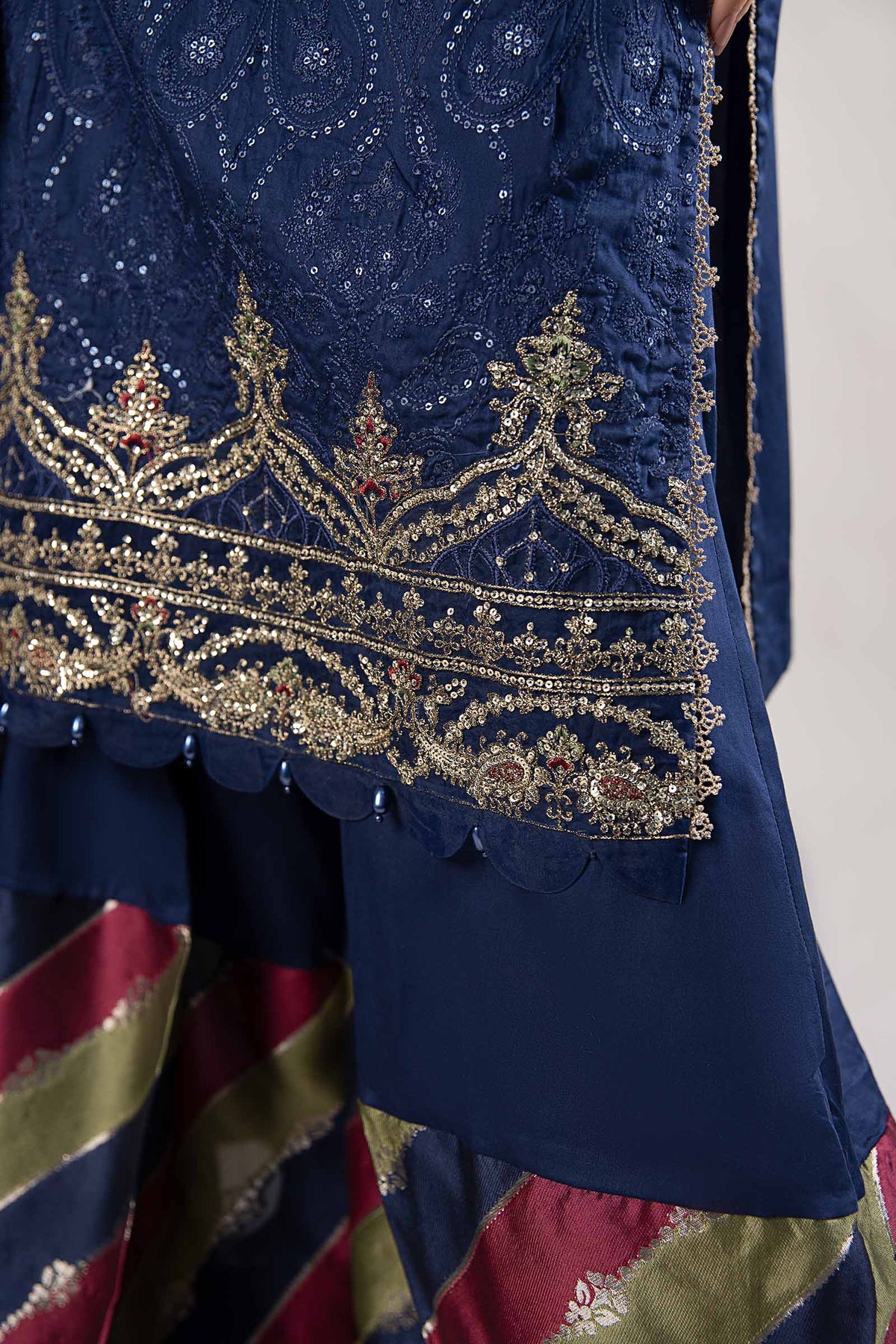 3 Piece Embroidered Cotton Satin Suit | CSS-804 – Maria.B. Designs (AE)