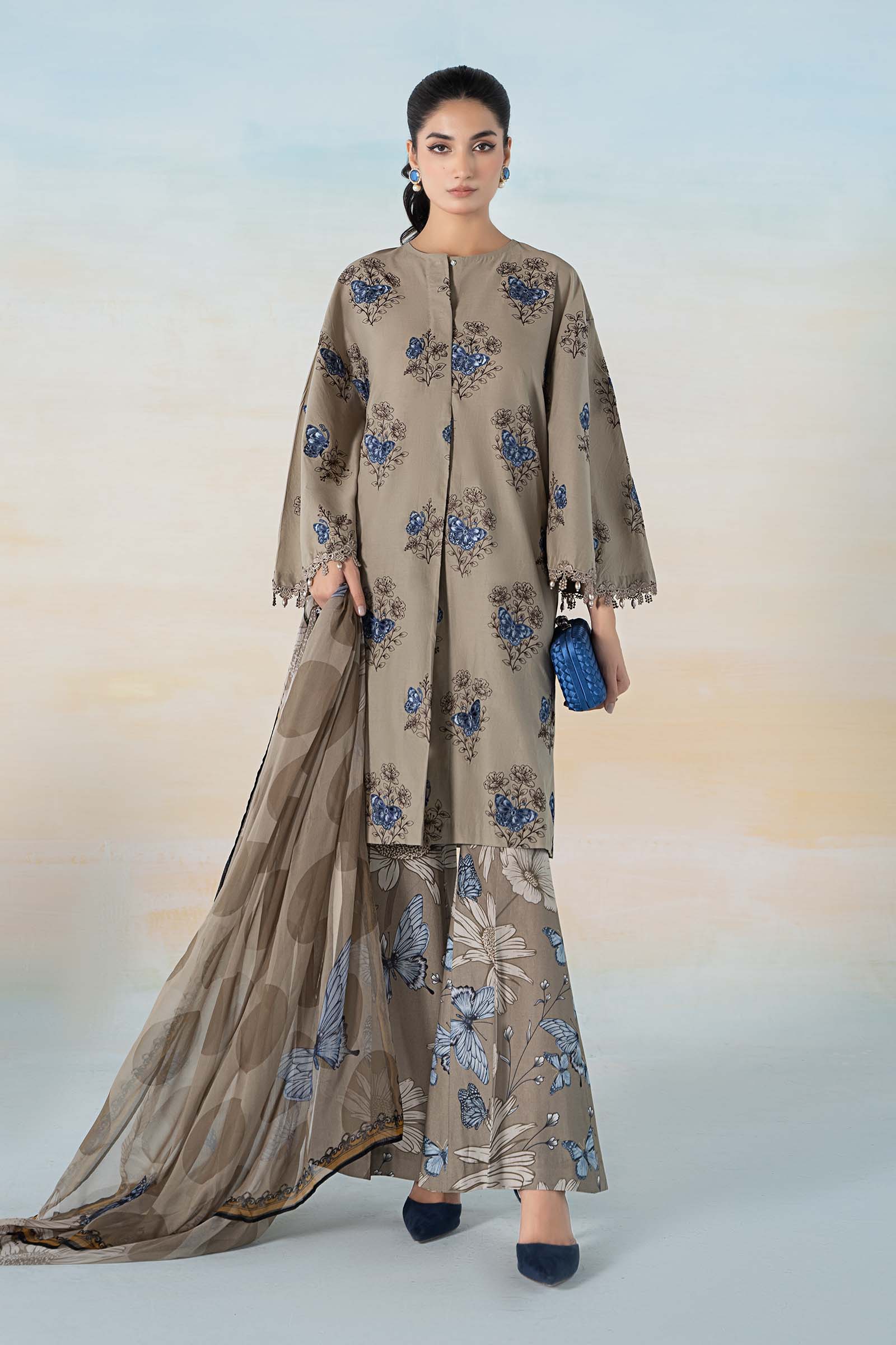 3 PIECE PRINTED LAWN SUIT – Maria.B. Designs (AE)