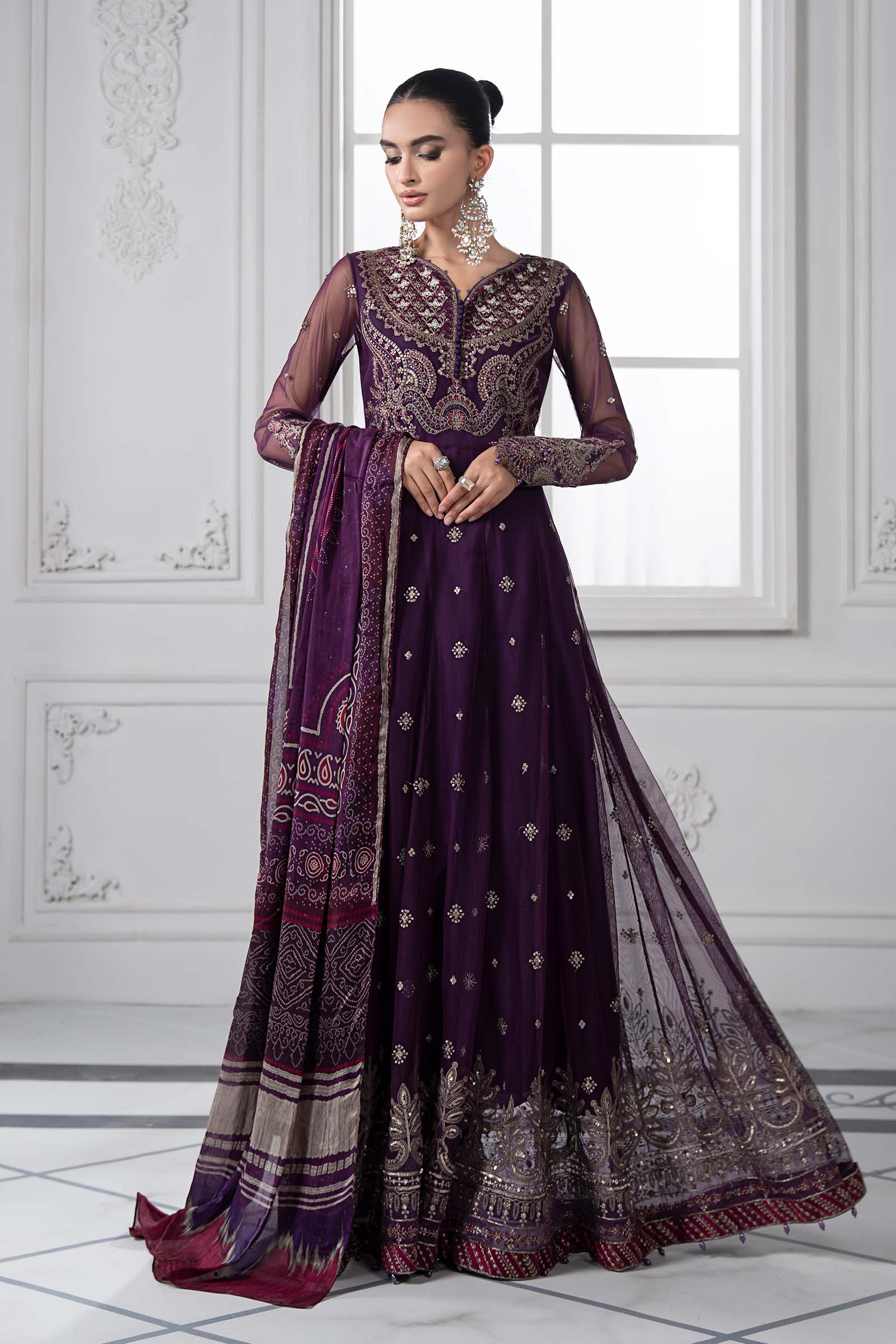 3 Piece Embroidered Net Suit | DS-2507-B – Maria.B. Designs (AE)