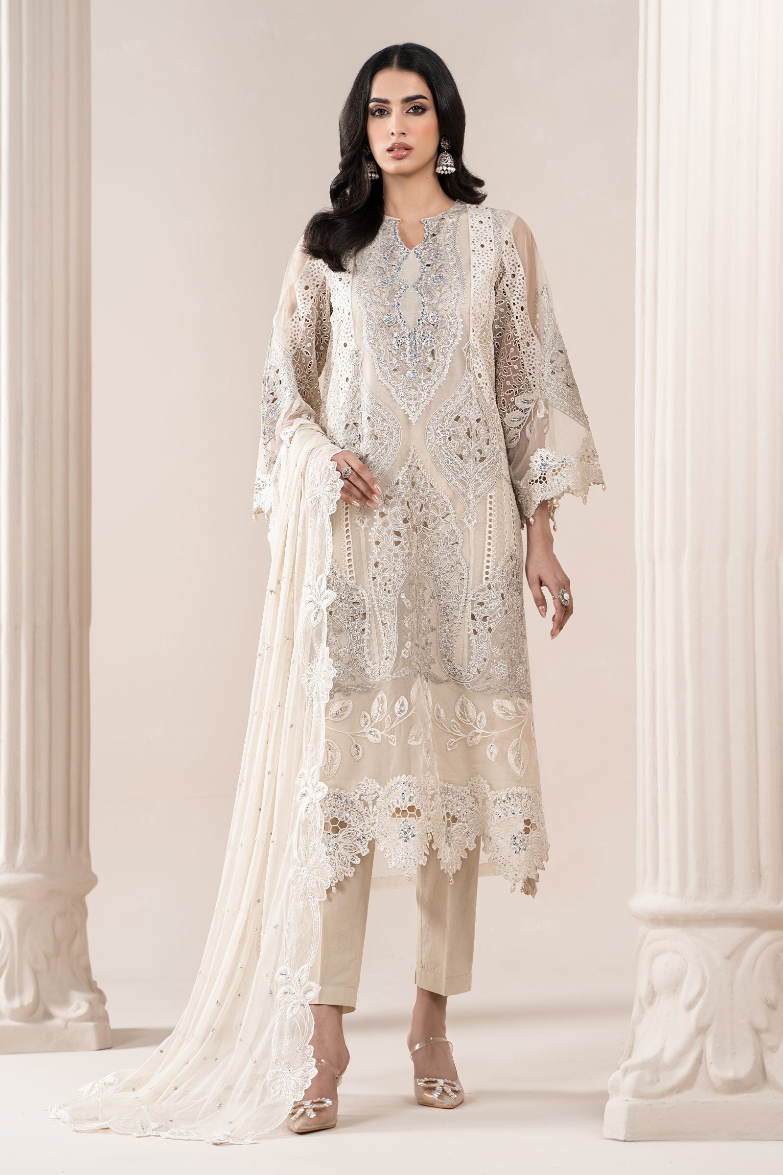 3 Piece Embroidered Organza Suit | ELS-25-09 – Maria.B. Designs (AE)