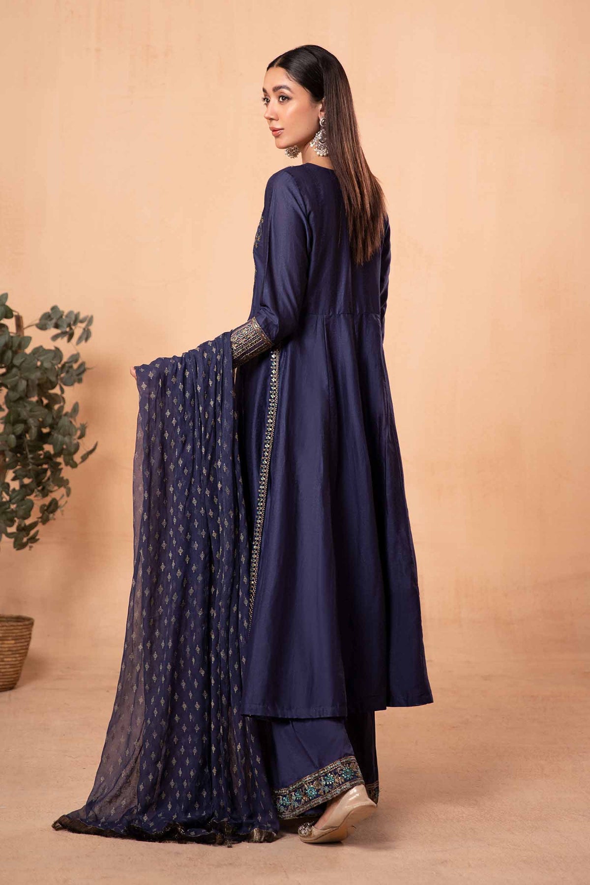 3 Piece Dyed Net Suit | DW-EA24-13 – Maria.B. Designs (AE)