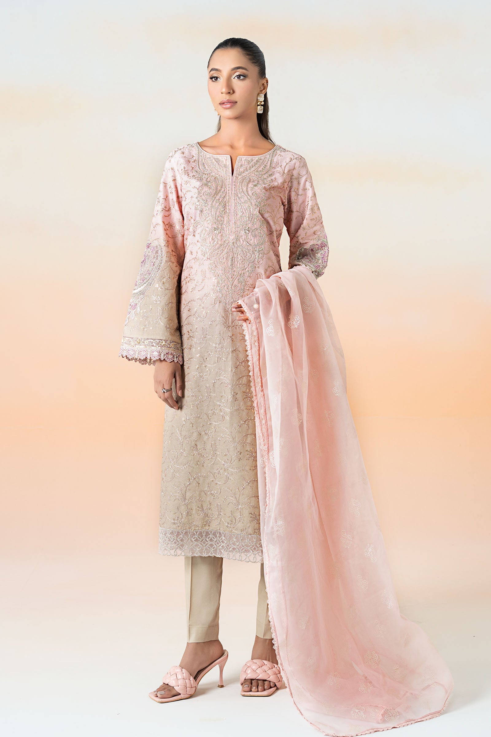 3 Piece Embroidered Self Jacquard Lawn Suit – Maria.B. Designs (AE)