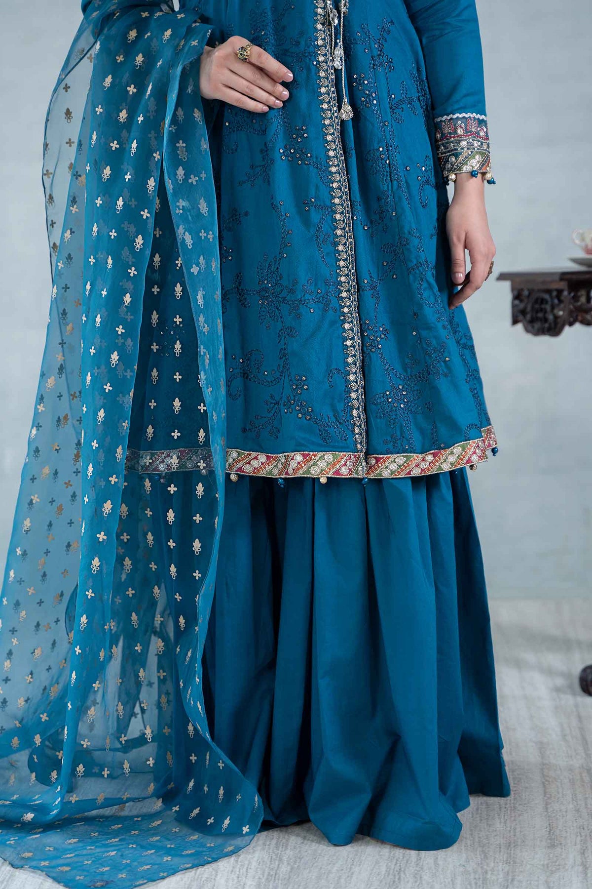 3 Piece Embroidered Net Suit | DW-EA24-49 – Maria.B. Designs (AE)