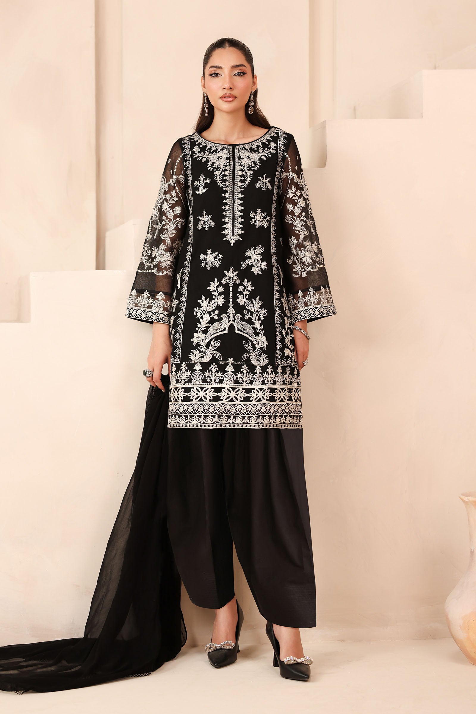 3 Piece Embroidered Cotton Net Suit – Maria.B. Designs (AE)