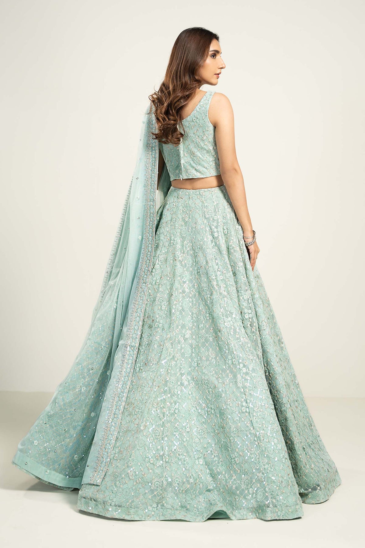 Embroidered Poly Net Fabric (2Pcs) | LF-706 – Maria.B. Designs (AE)