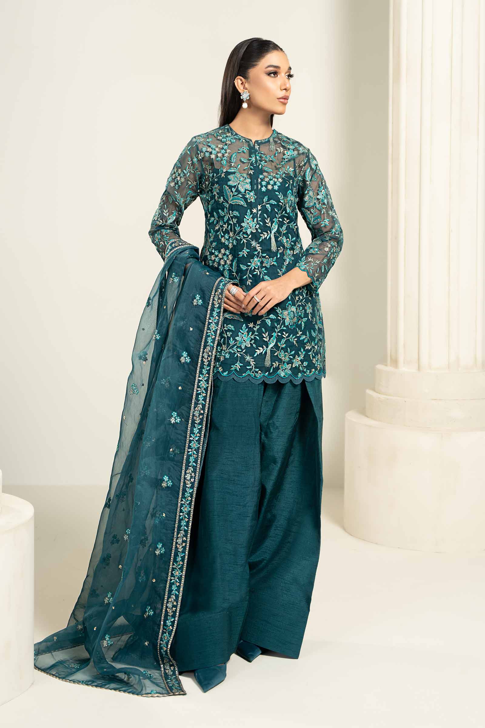 Embroidered Organza Fabric (2Pcs) | LF-712 – Maria.B. Designs (AE)