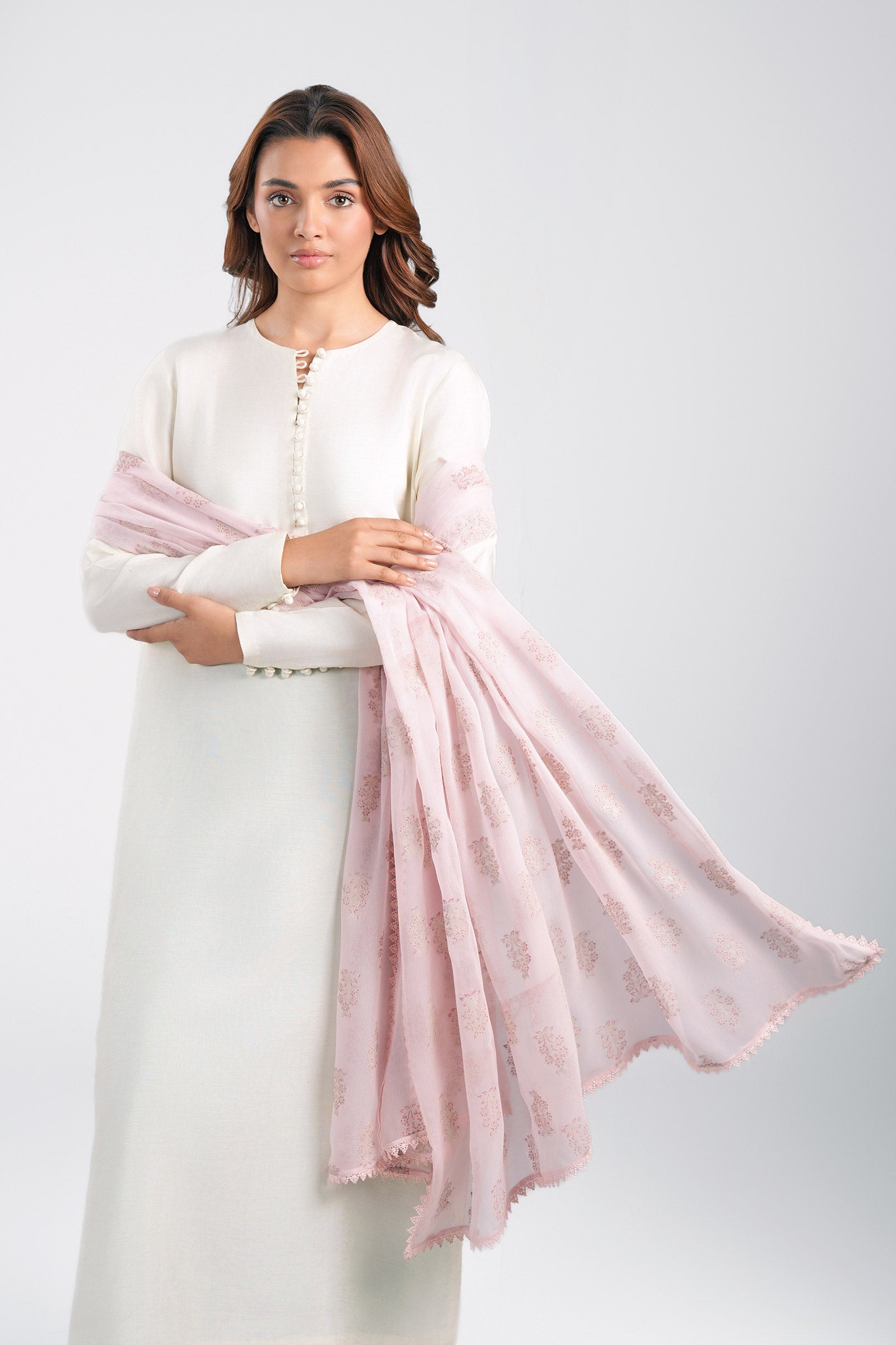 Printed Bamber Chiffon Dupatta – Maria.B. Designs (AE)