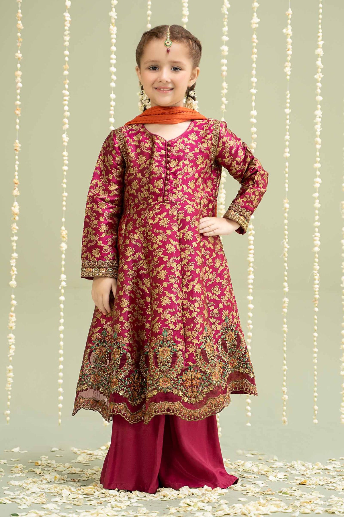 3 Piece Embroidered Jamawar Suit | MKS-W24-30 – Maria.B. Designs (AE)