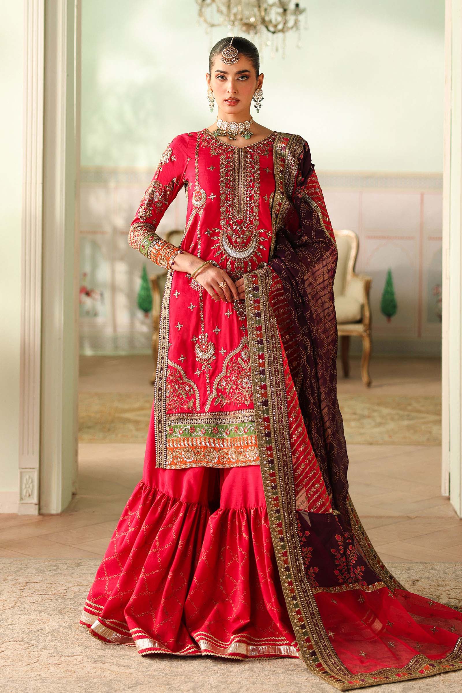 3 Piece Embroidered Bamber Raw Silk Suit – Maria.B. Designs (AE)