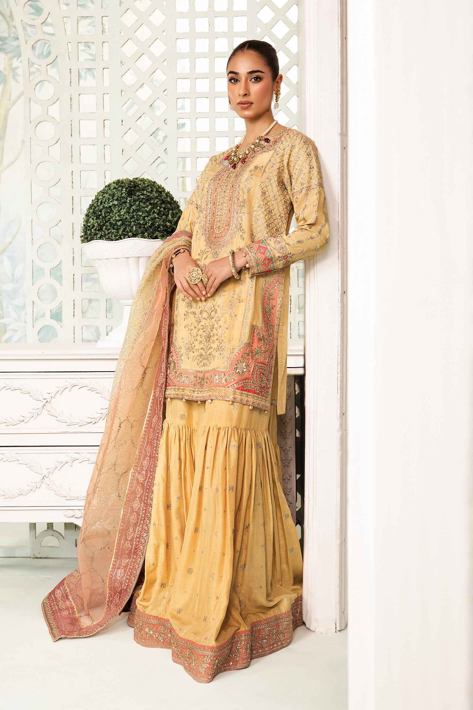 3 Piece Embroidered Raw Silk Suit – Maria.B. Designs (AE)