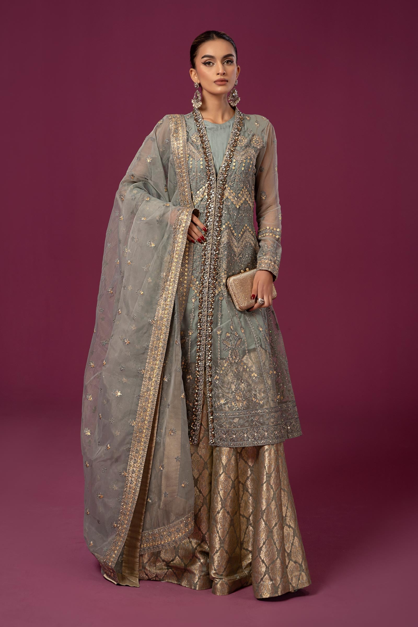 3 Piece Embroidered Net Suit – Maria.B. Designs (AE)
