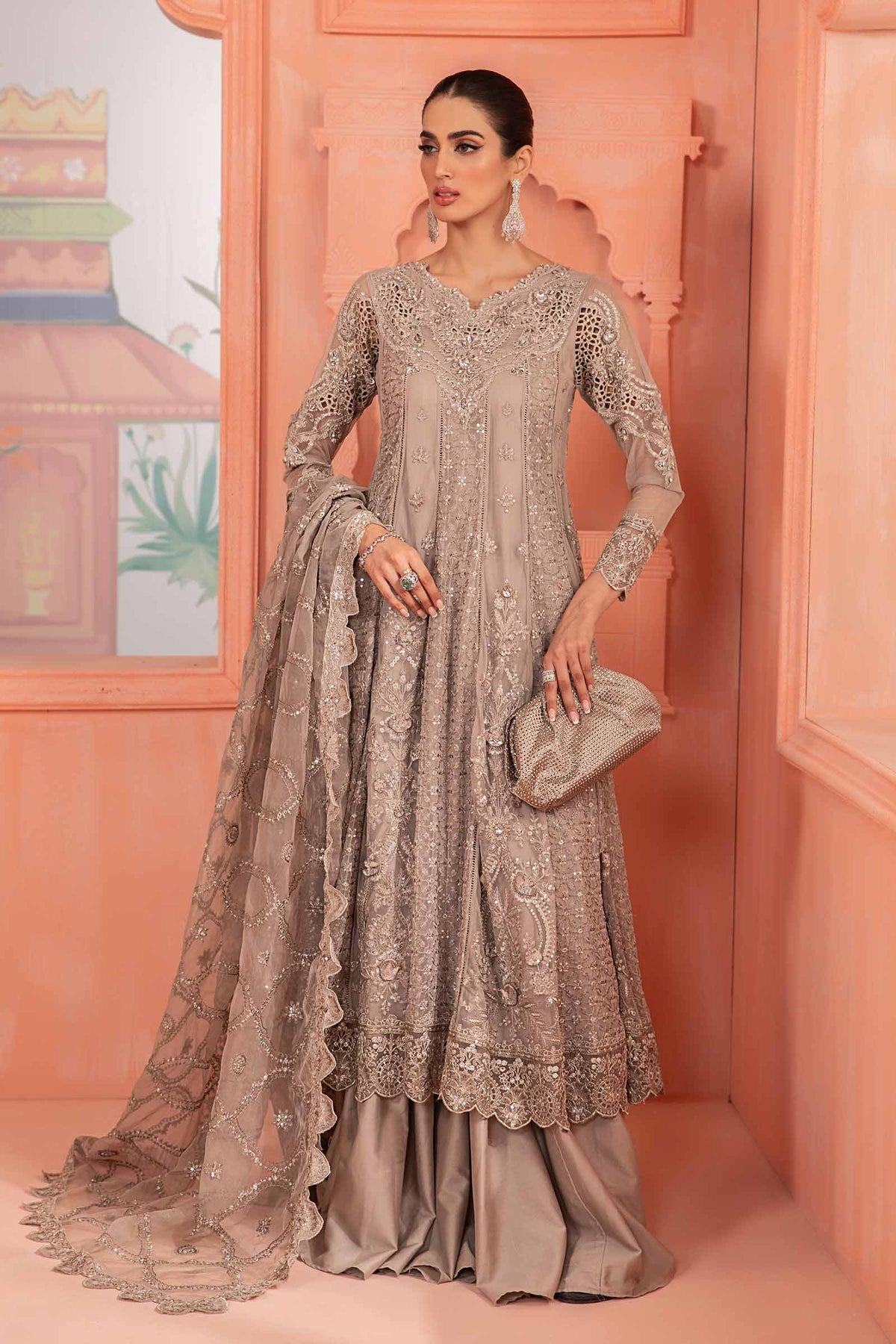 3 Piece Embroidered Net Suit | SF-PF24-03 – Maria.B. Designs (AE)