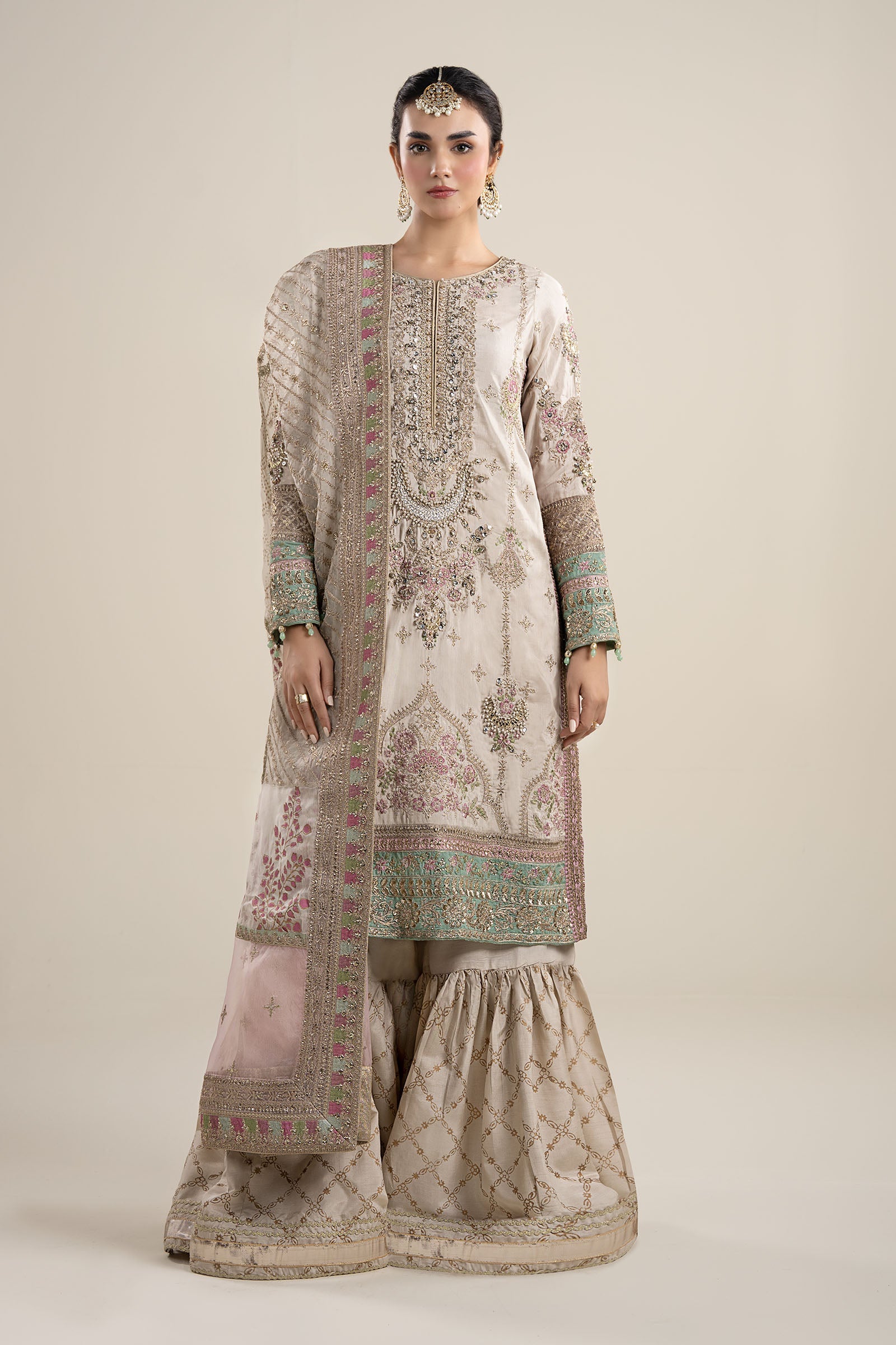 3 Piece Embroidered Bamber Raw Silk Suit – Maria.B. Designs (AE)