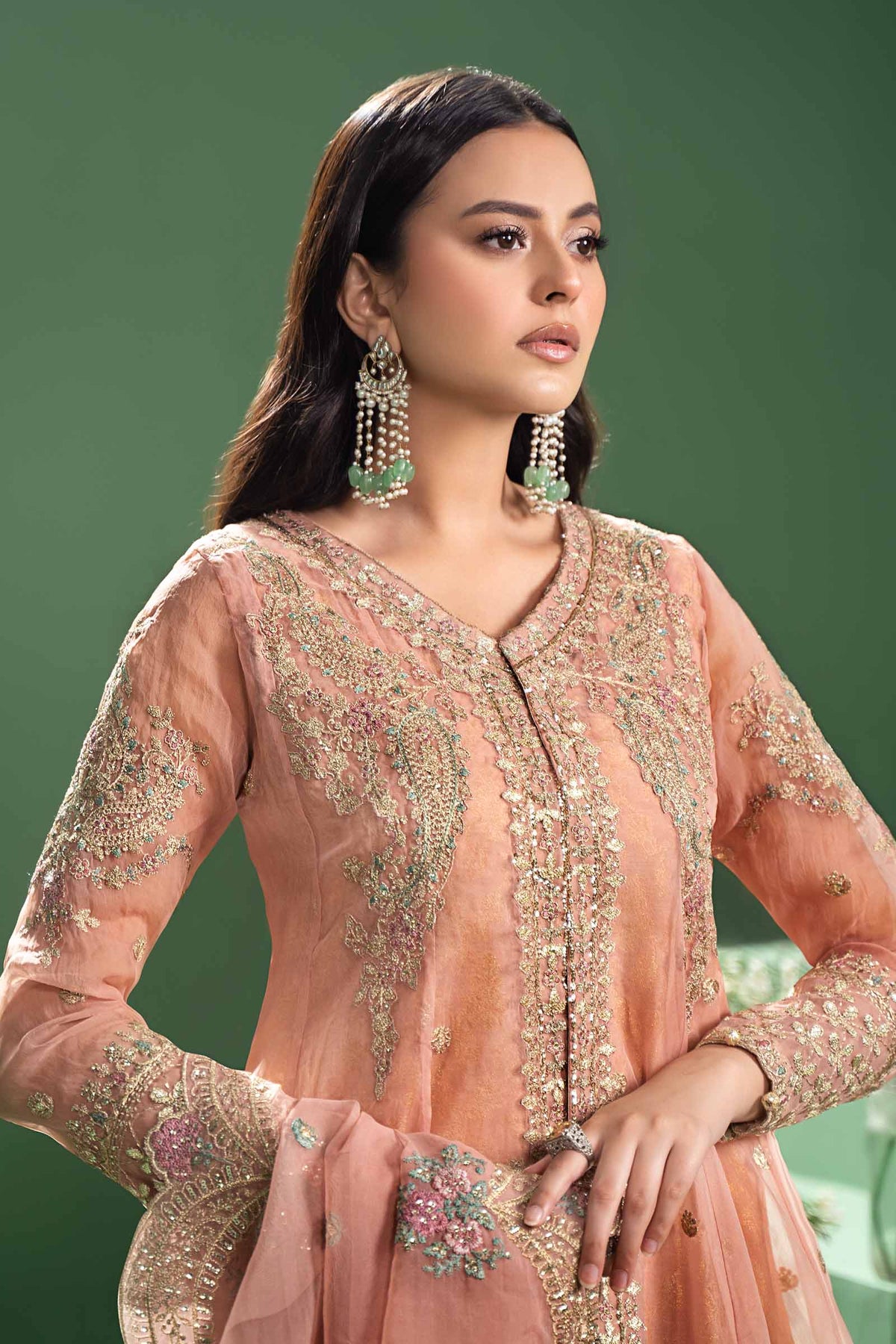 3 Piece Embroidered Organza Suit | SF-W24-01 – Maria.B. Designs (AE)