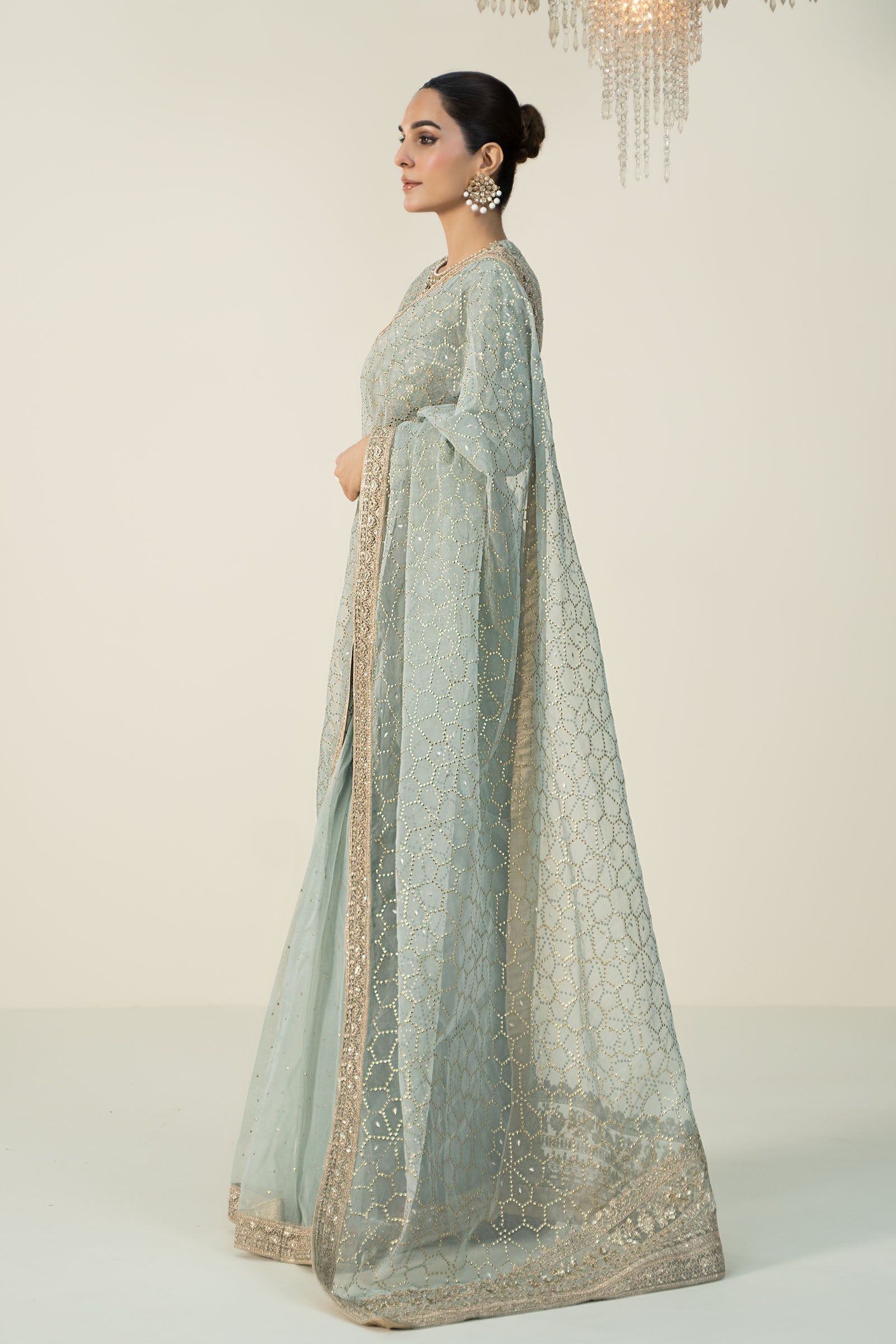 Embroidered Raw Silk Saree – Maria.B. Designs (AE)