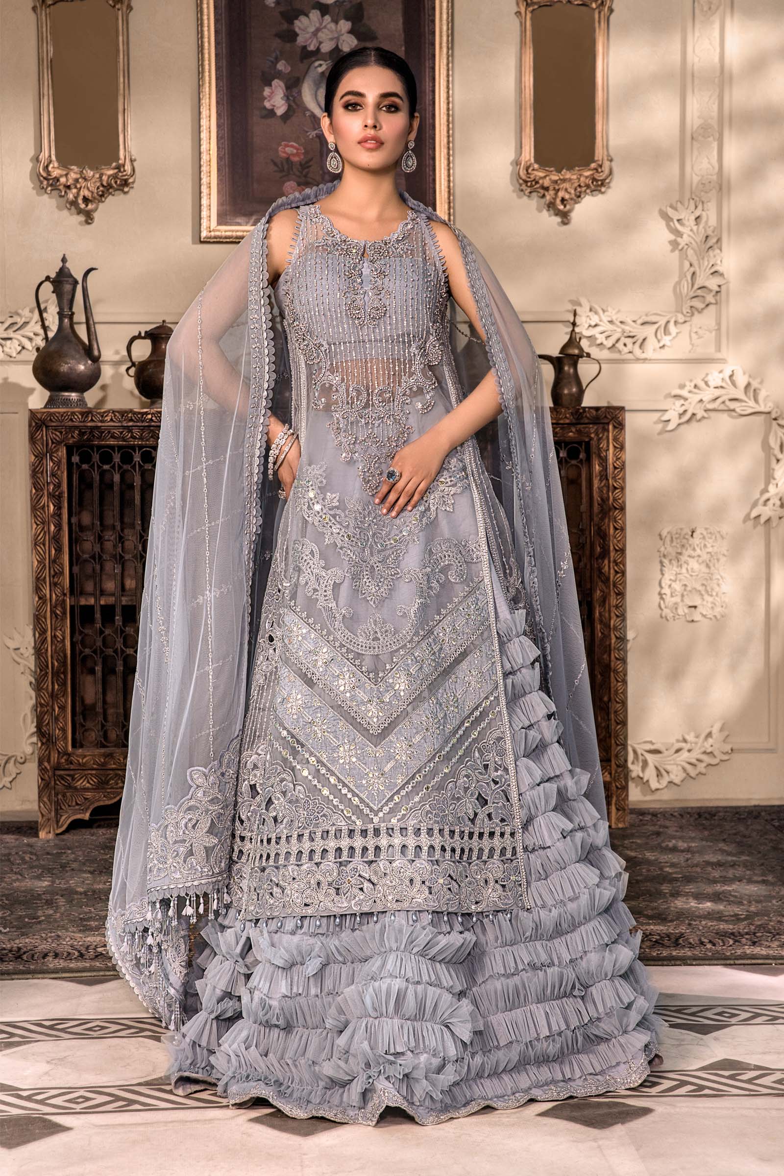 Unstitched MBROIDERED - Ice Blue BD-2603 – Maria.B. Designs (AE)