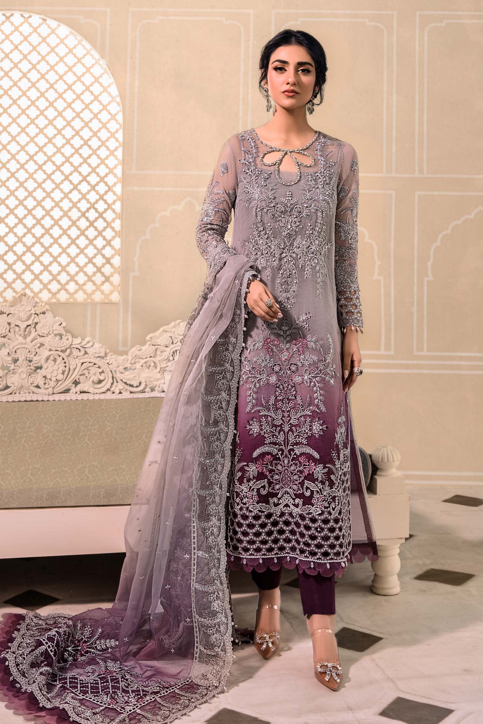 Unstitched MBROIDERED - Plum BD-2605 – Maria.B. Designs (AE)