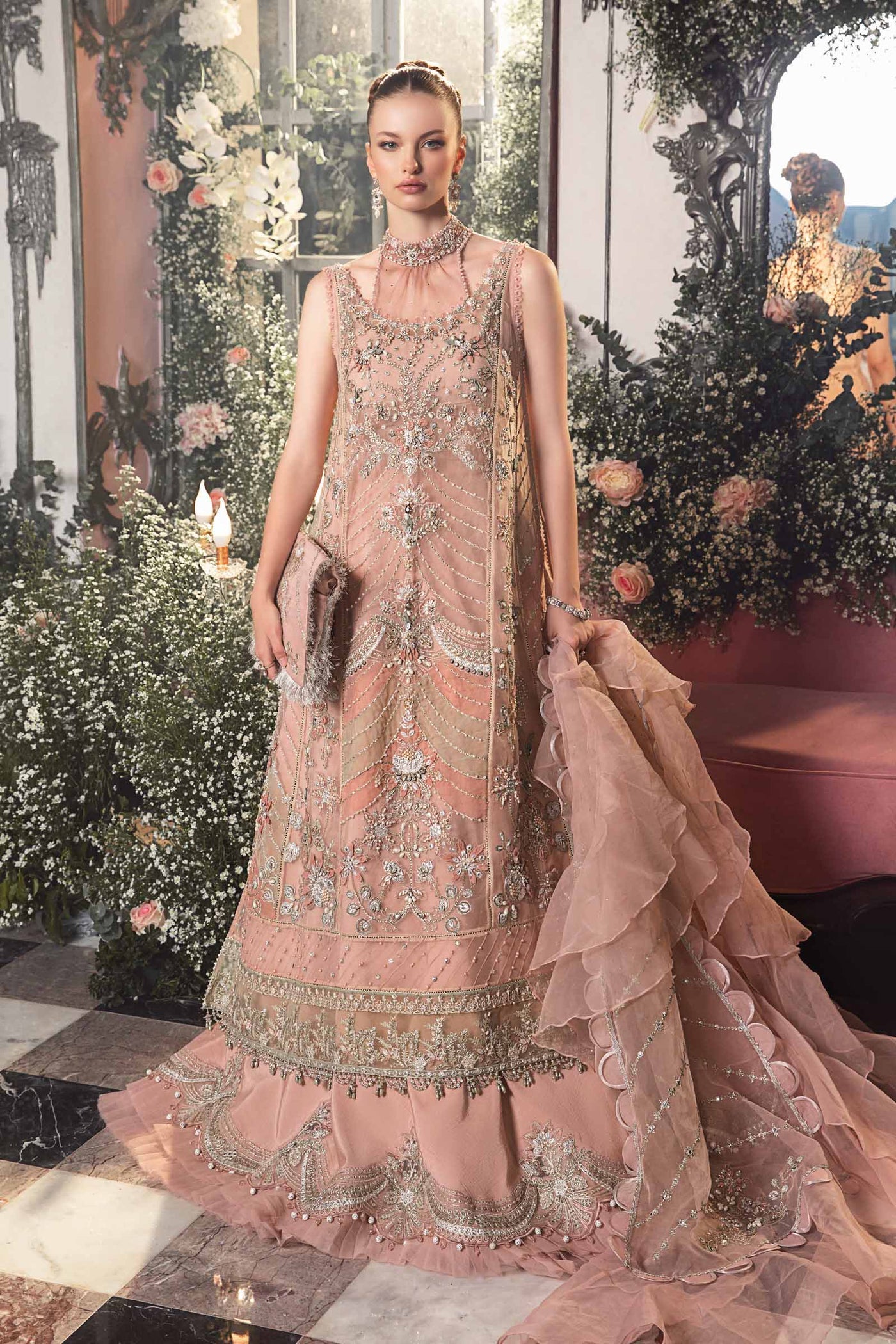 Unstitched Mbroidered | Pastel Pink BD-2706 – Maria.B. Designs (AE)