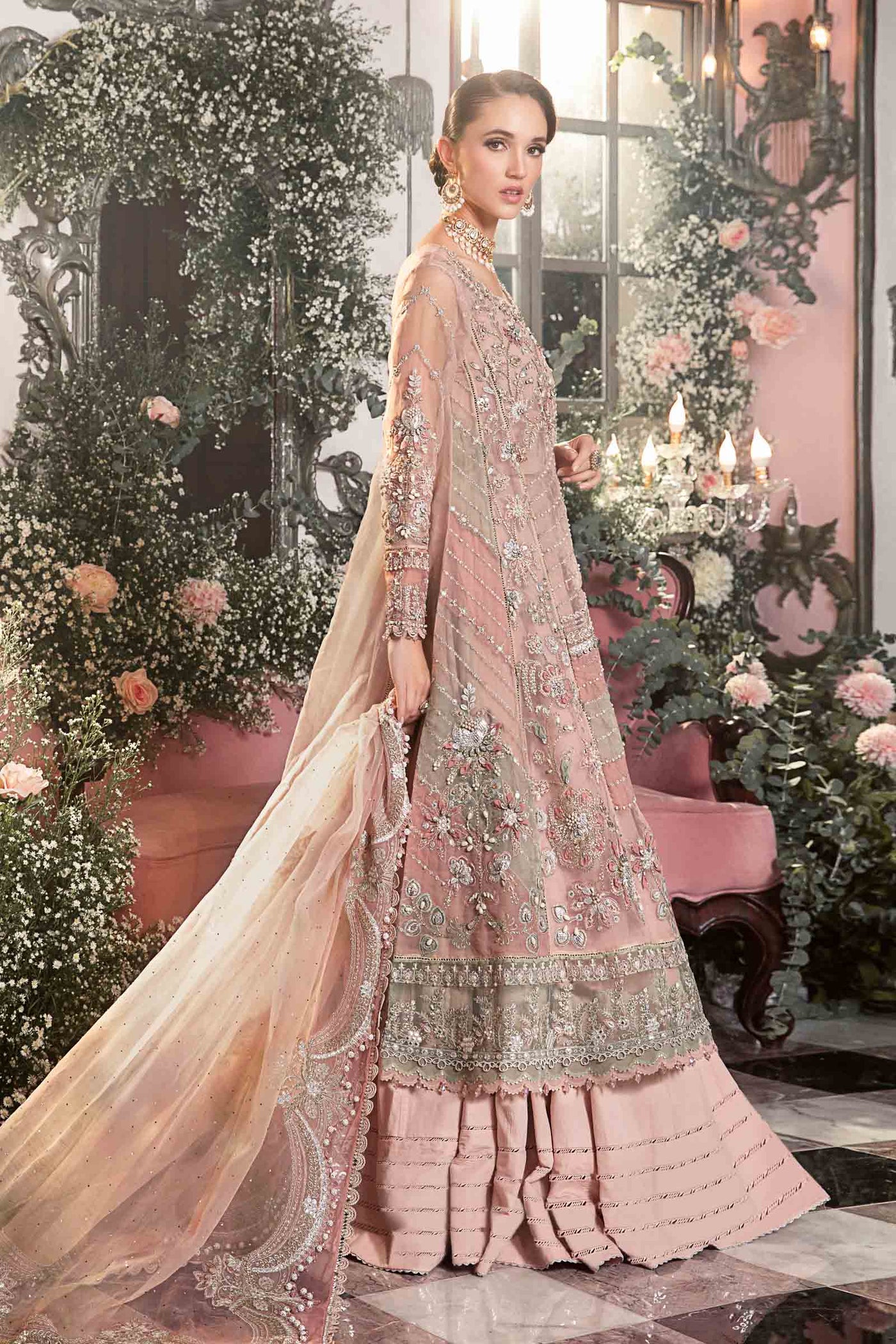 Unstitched Mbroidered | Pastel Pink BD-2706 – Maria.B. Designs (AE)