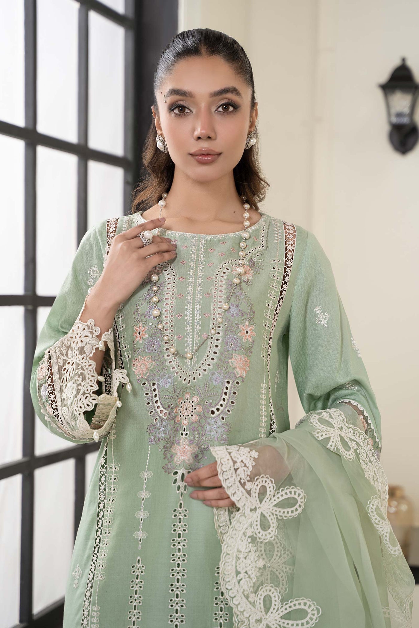 3 Piece Embroidered Dobby Suit – Maria.B. Designs (AE)