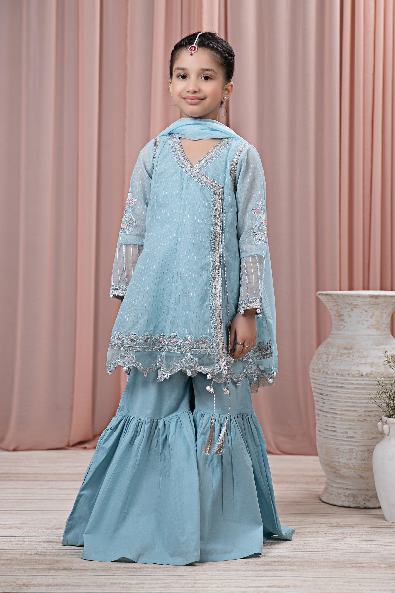3 Piece Embroidered Cotton Jacquard Zari Suit – Maria.B. Designs (AE)