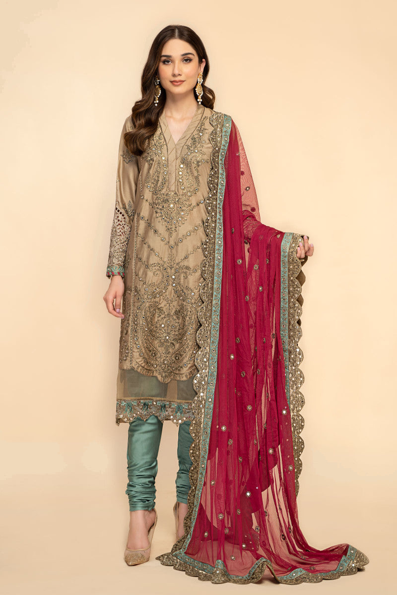 Suit Beige and Hot Pink CSS-504 – Maria.B. Designs (AE)