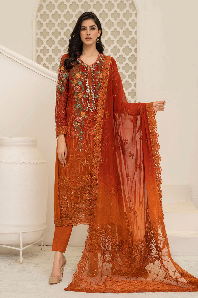 Suit Burnt Orange and Rust MCS-22-205 – Maria.B. Designs (AE)